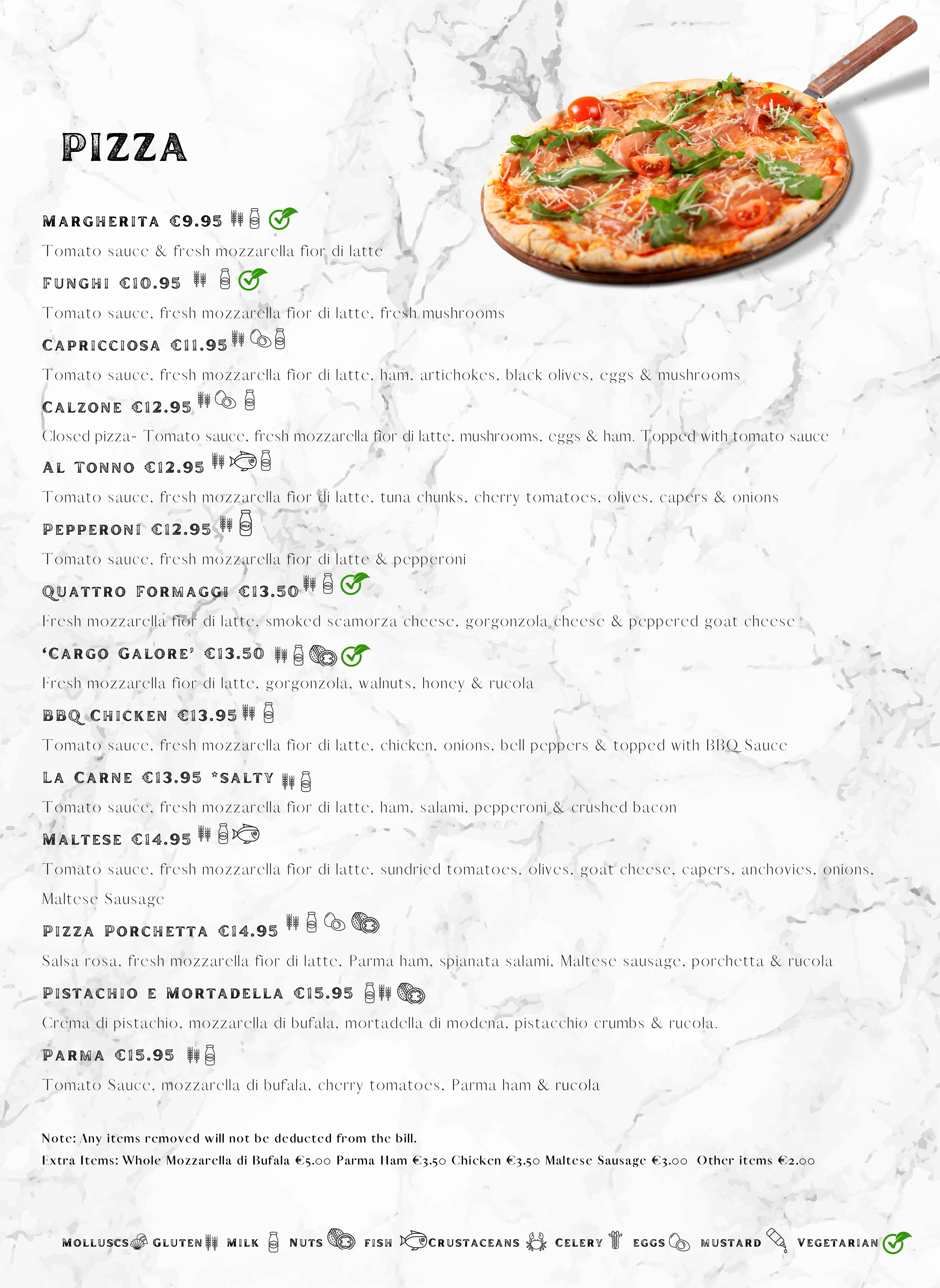 A la Carte Menu | Cargo